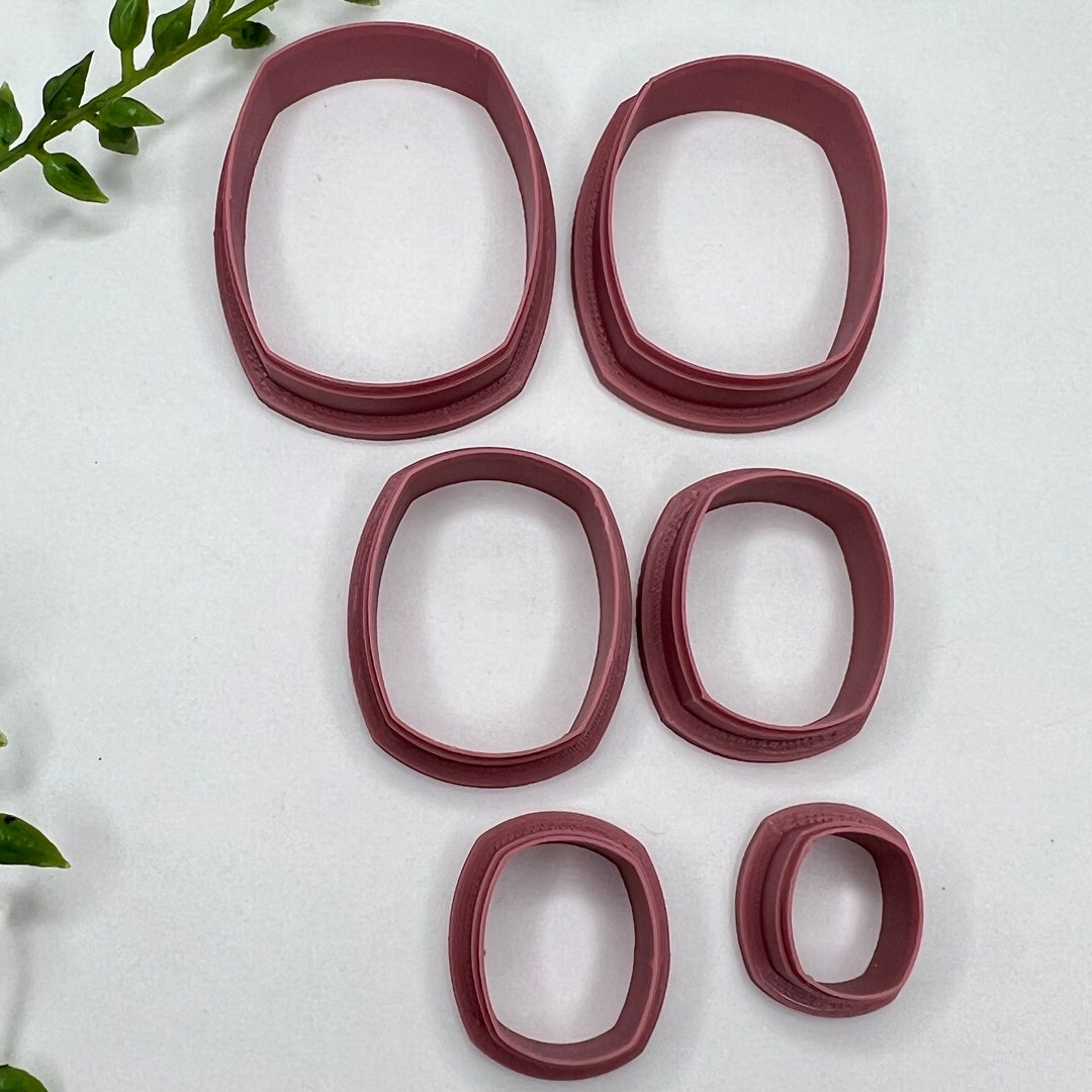 Rounded Rectangle Clay Cutters | Basic Cutter Set | Simple Earring ...