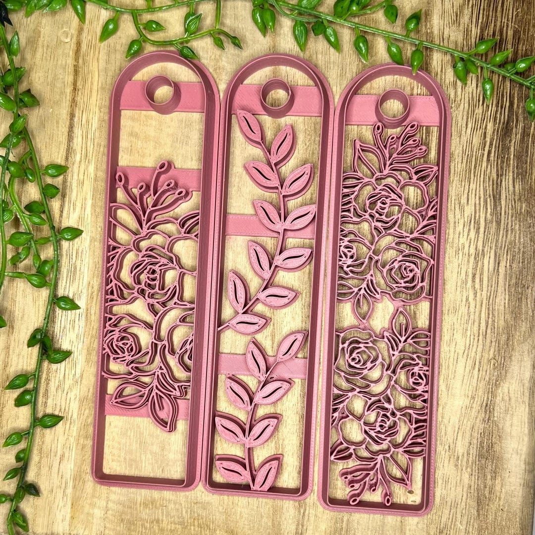 6 Inch Bookmark Clay Cutter | One Size | Floral | Leaves | Roses ...