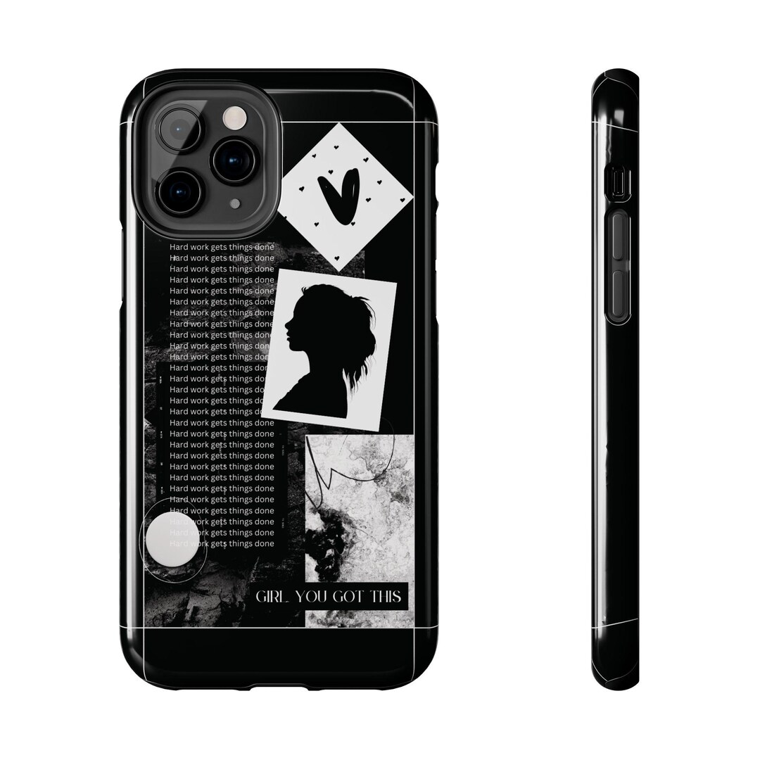 Black Collage Phone Case | Black and White Collage Scrapbook Phone Case ...