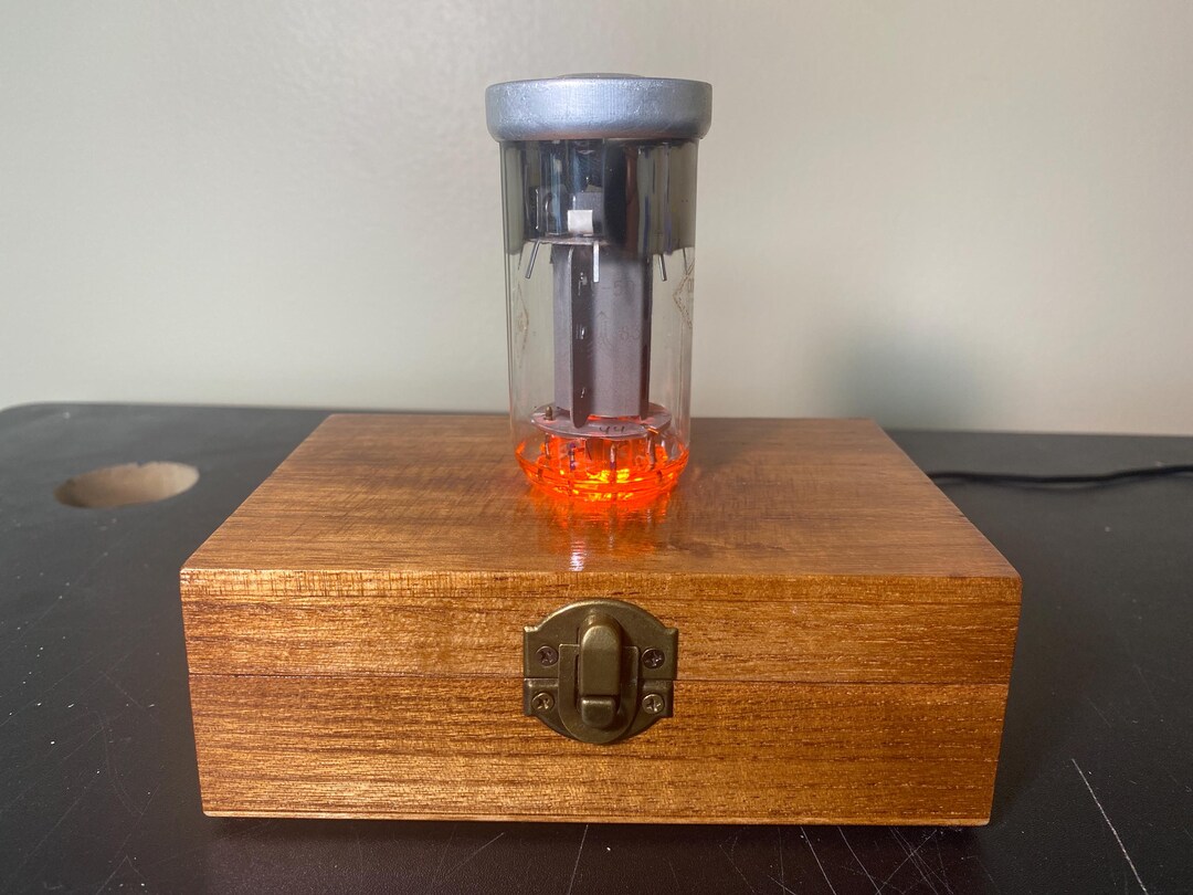 Soviet Era Vacuum Tube Nightlight in Golden Oak With Orange Leds and ...