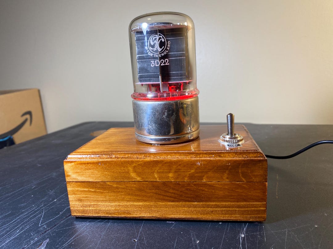 STC Oversized Vacuum Tube Night Light / Accent Light With Golden Oak ...