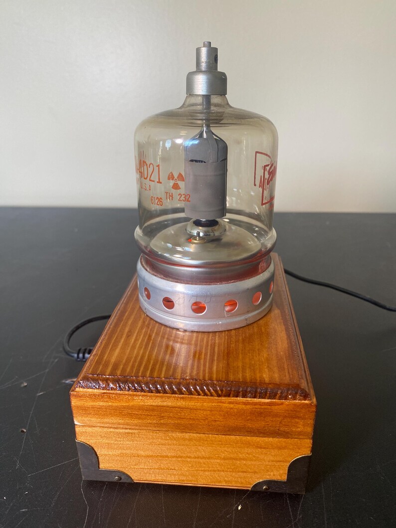 Eimac Industrial Vacuum Tube Night Light / Accent Light With Golden Oak ...