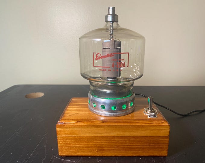 Eimac Industrial Vacuum Tube Night Light / Accent Light With Golden Oak ...