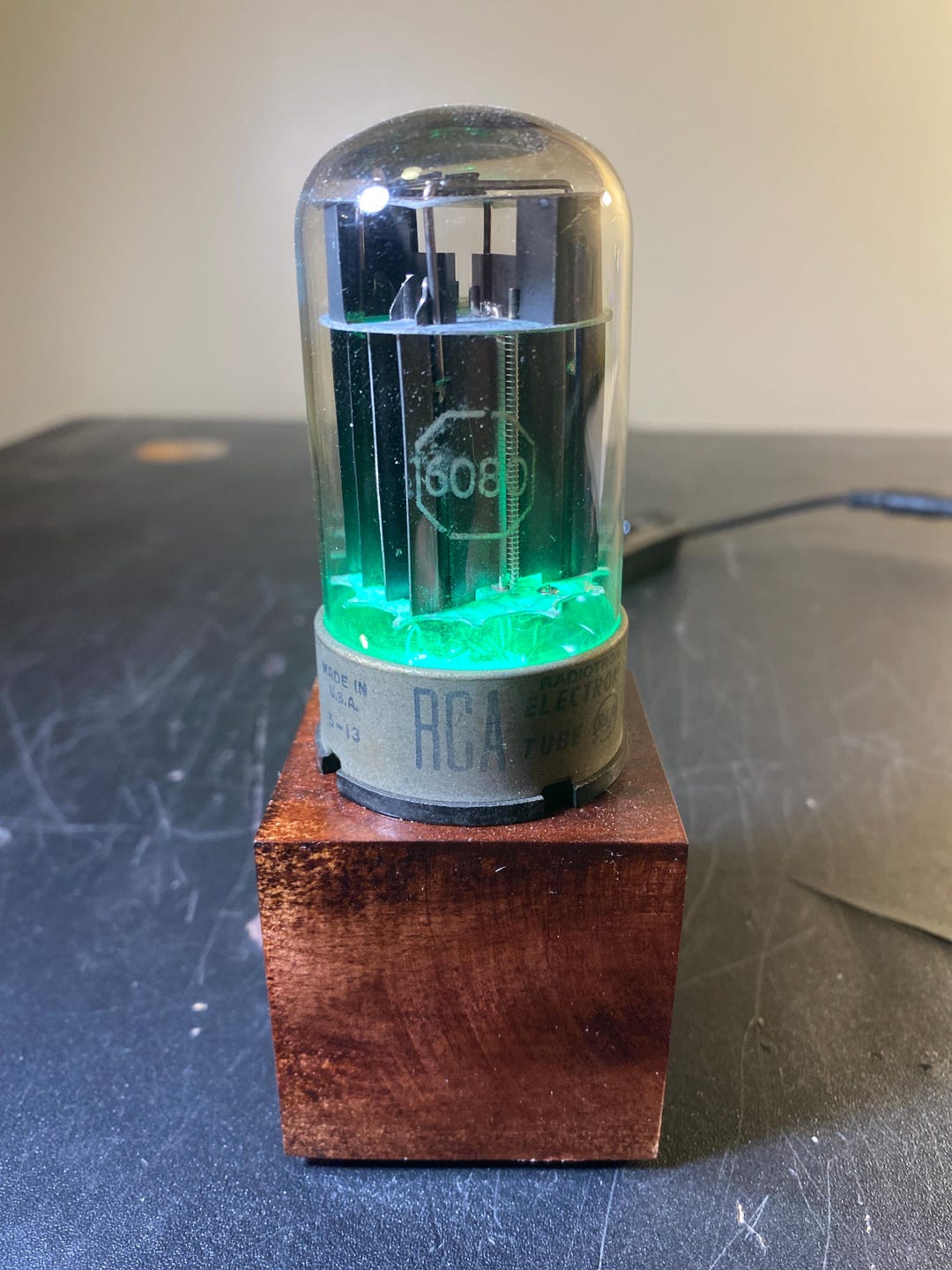 Mini GE Vacuum Tube Nightlight With Blue Leds and Mahogany Stain - 2 ...