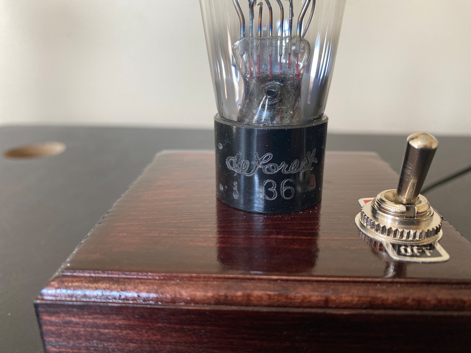 Deforest Vacuum Tube Night Light / Accent Light With Mahogany Color ...