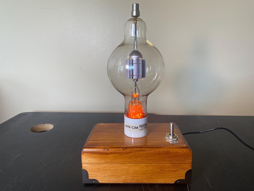 Eimac Oversized Vacuum Tube Night Light / Accent Light With Golden Oak ...