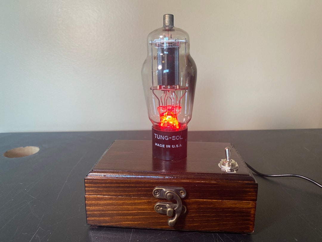 Tung-sol Vacuum Tube Night Light / Accent Light With Dark Walnut Color ...