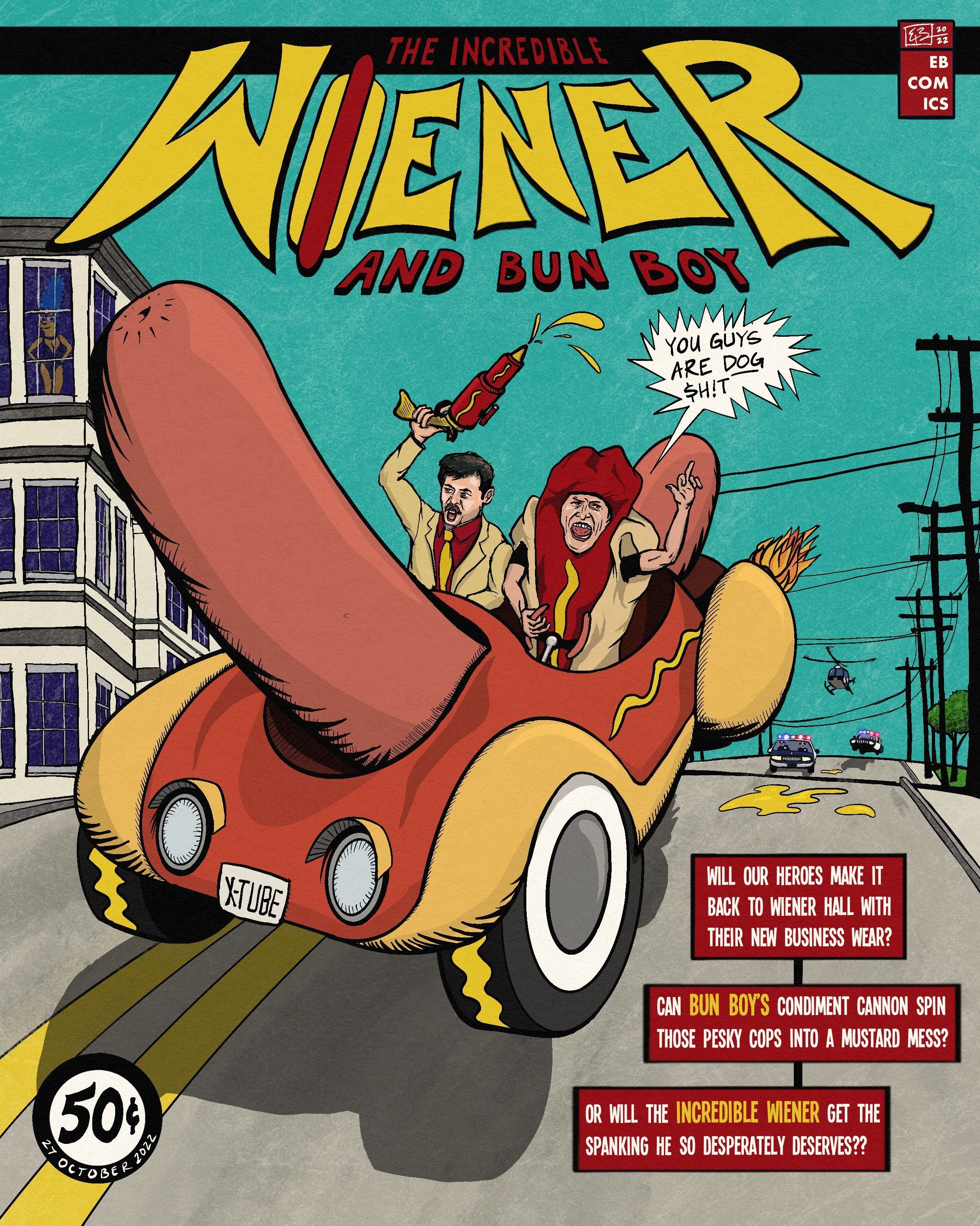 The Incredible Wiener and Bun Boy Digital Art Print I - Etsy