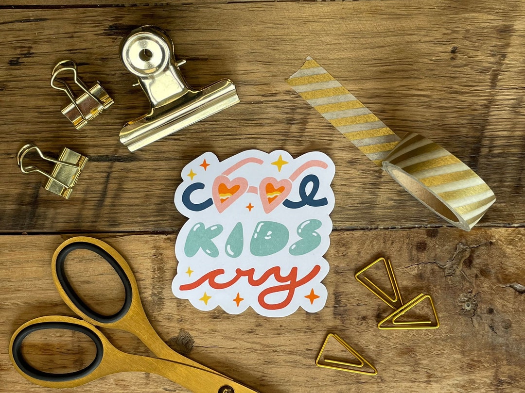 Sticker cool Kids Cry Matte Sticker Paper 70 X 65 Mm Mental Health ...