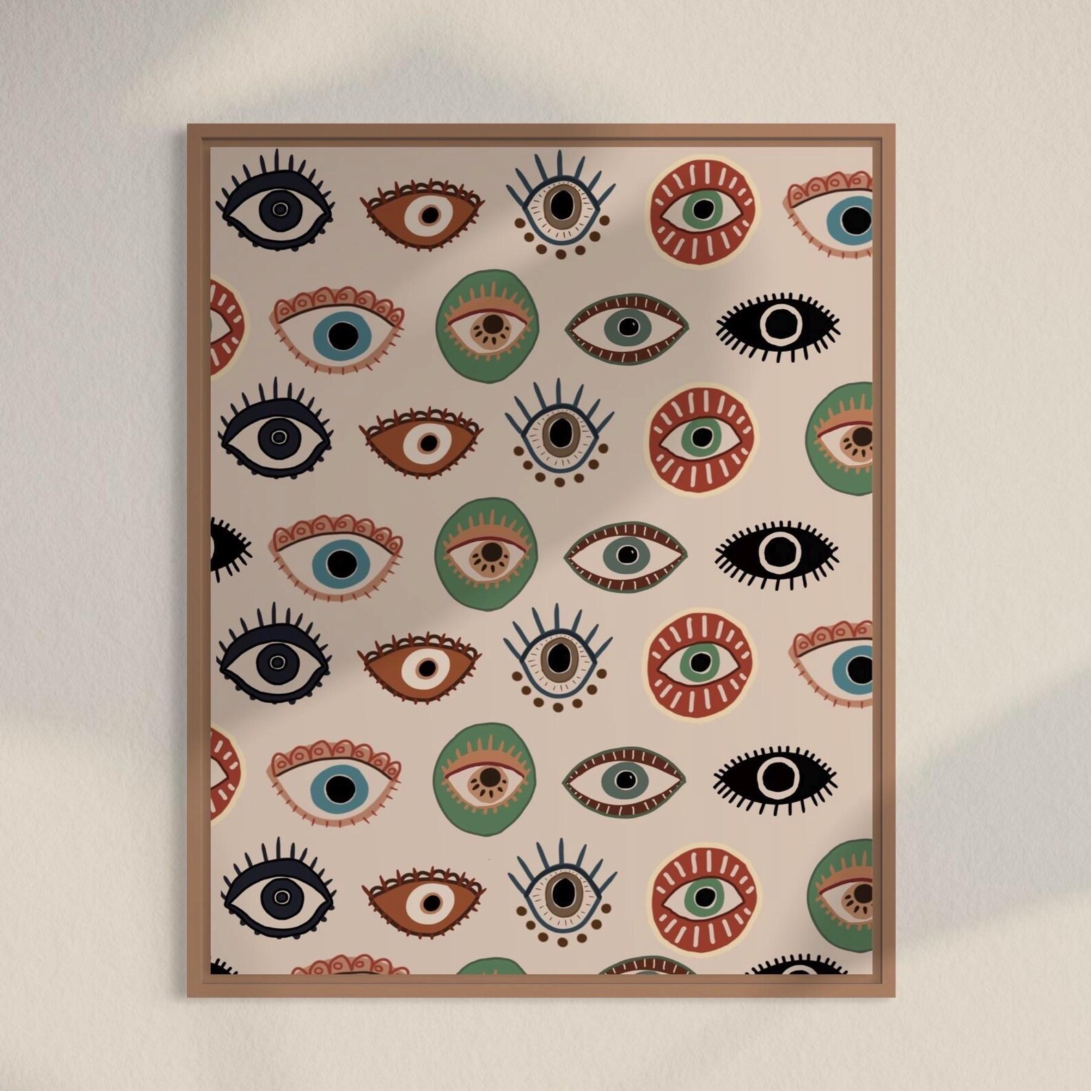 Boho Eye Pattern Digital Wall Art | Mystical Abstract Printable ...