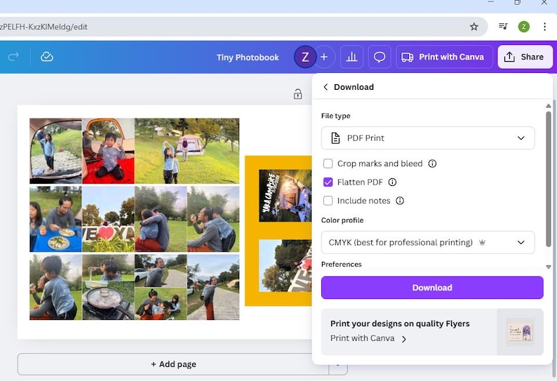Tiny Photo Book Template Canva Link | Printable Mini Photo Book | DIY ...