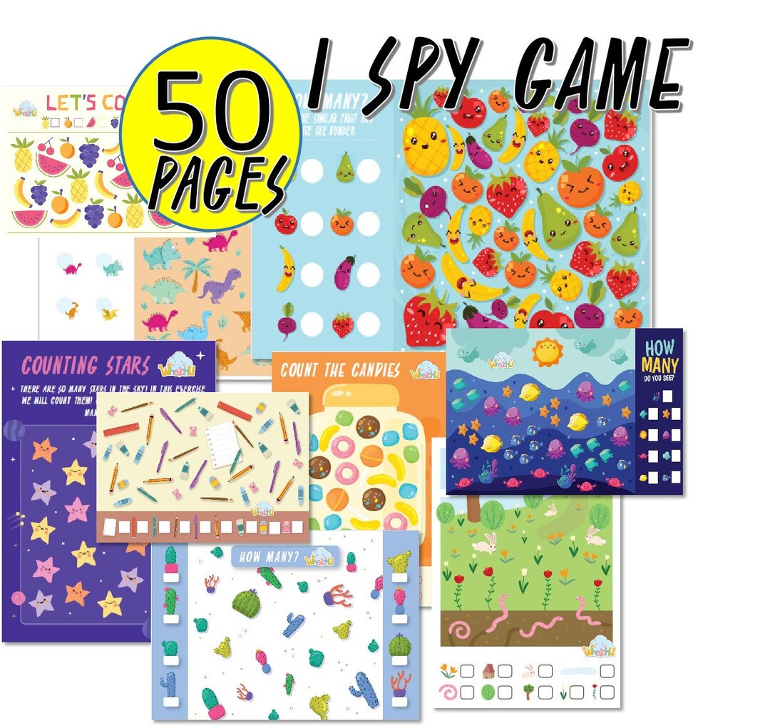 Counting Game, Counting Activity I Spy Game Counting Worksheet Learn ...