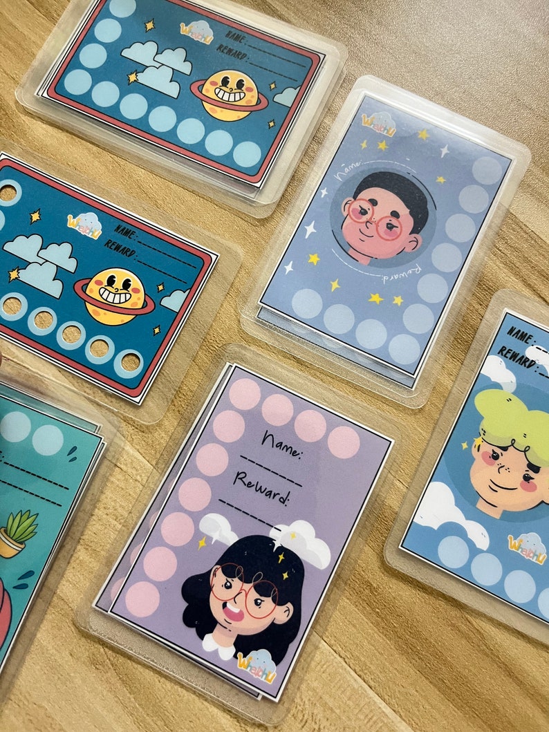 Reward Card Encouragement Punch Card Reward Tracker Incentive Card Gift ...