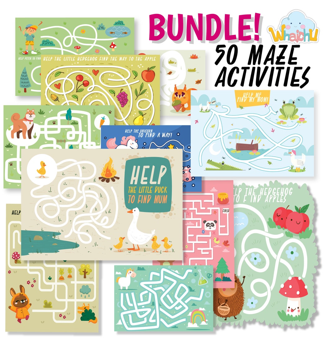 Maze for Kids Printable Activity Road Trip Worksheet Maze Puzzle Fun ...