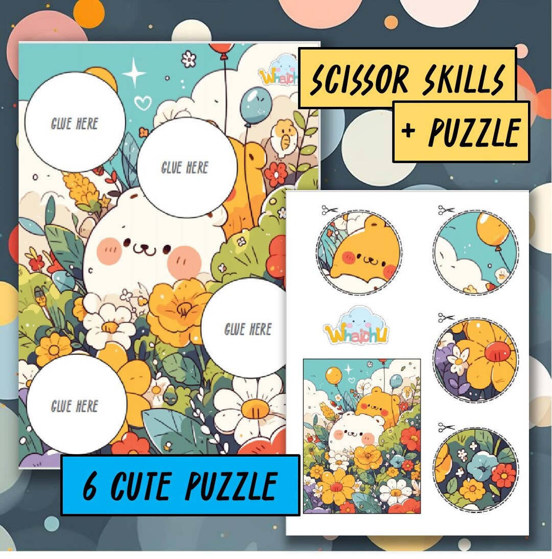 Scissor Cutting Practice + Puzzle, Scissor Skills, Kids Printable ...