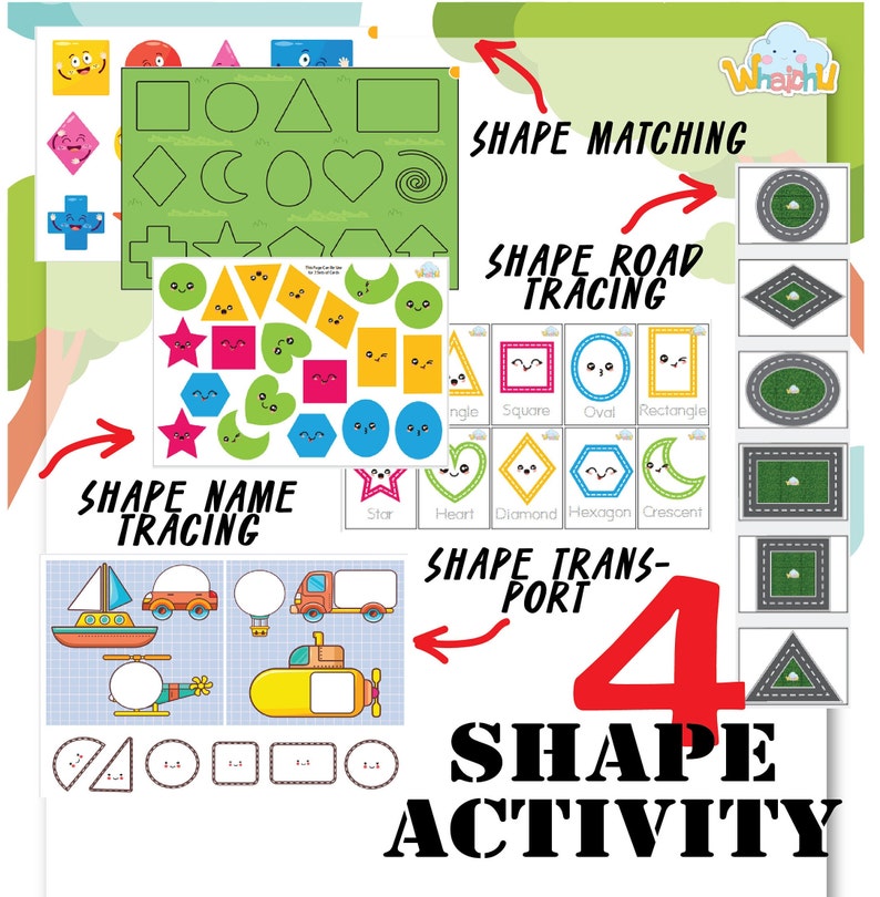 Shape Activity Printable Shapes Matching Shapes Tracing Learn Shape ...