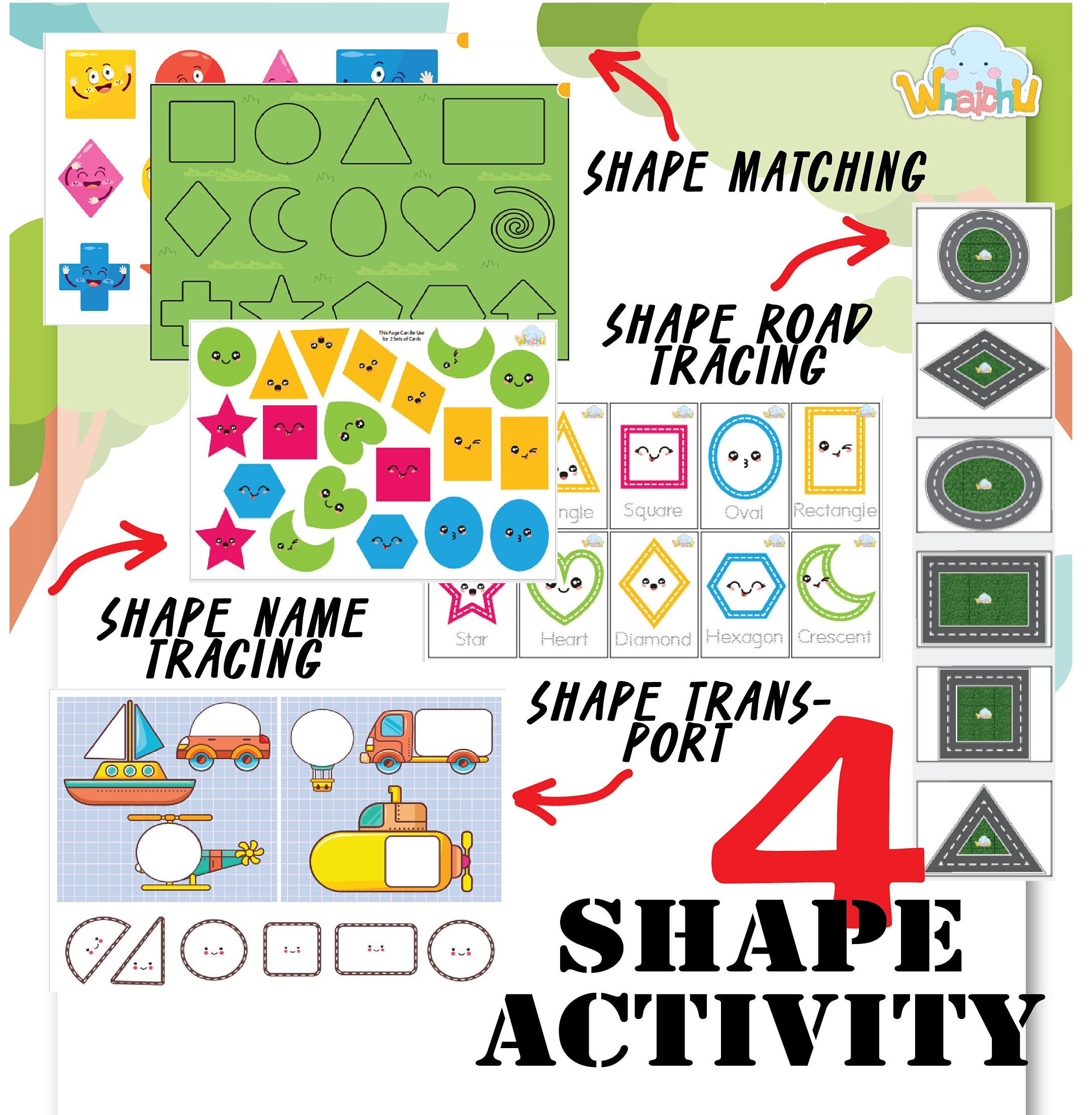 Shape Activity Printable Shapes Matching Shapes Tracing Learn Shape ...