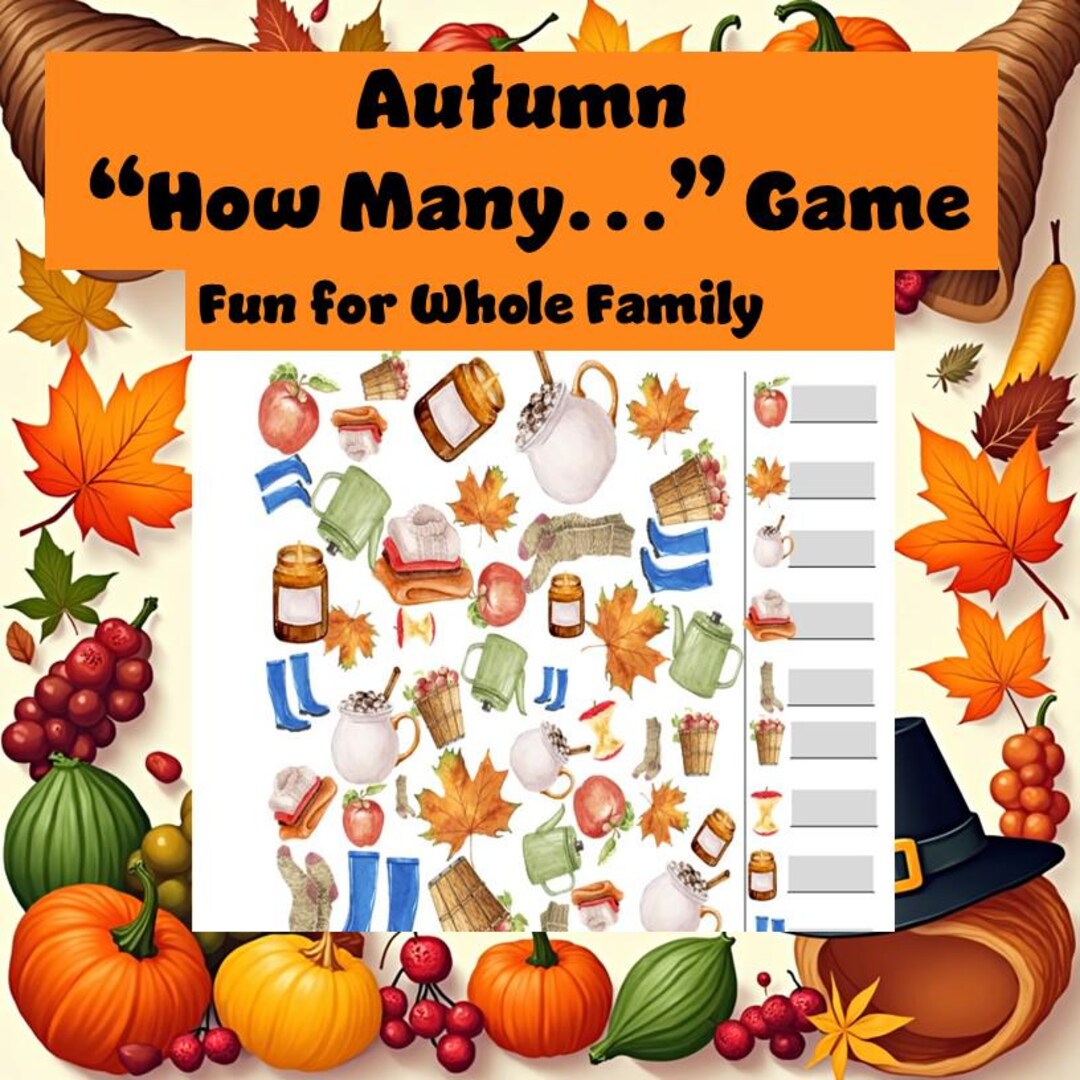 Fall Harvest “how Many?” Counting Game – Printable Autumn Activity for ...