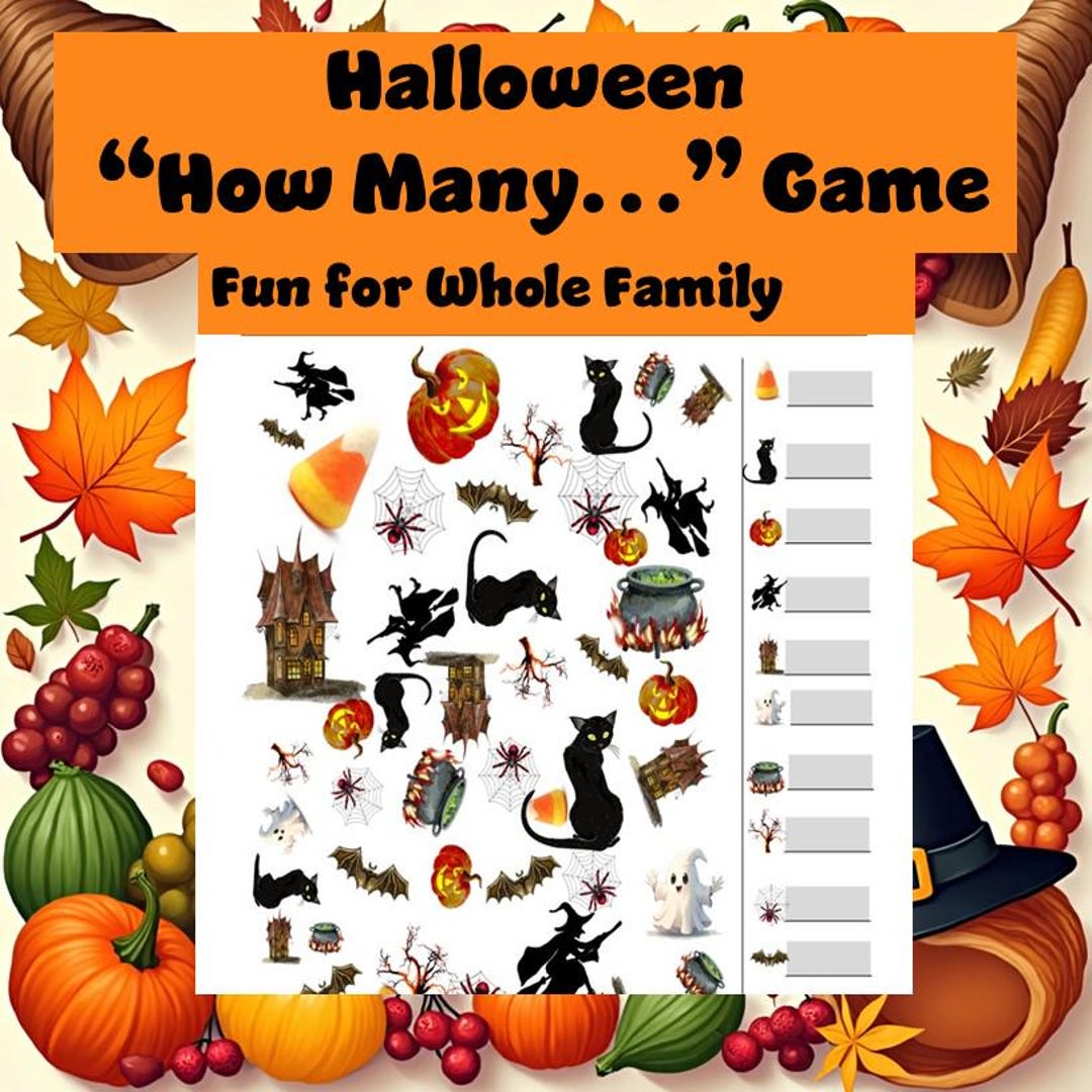 Halloween “how Many?” Counting Game – Printable Halloween Party Game ...