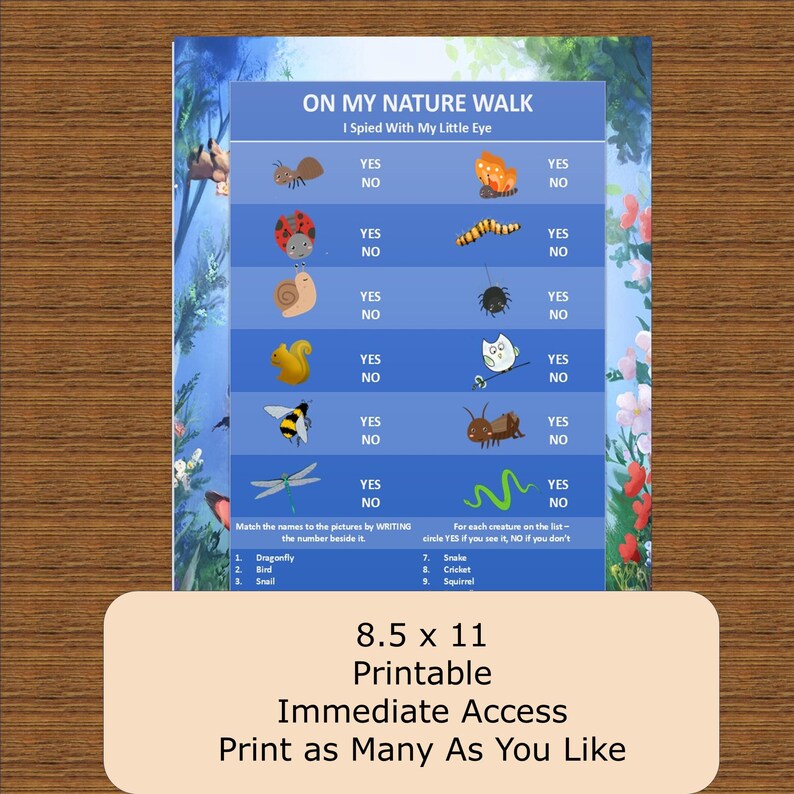 Outdoor Scavenger Hunt for Kids | Nature Walk Printable Activity ...