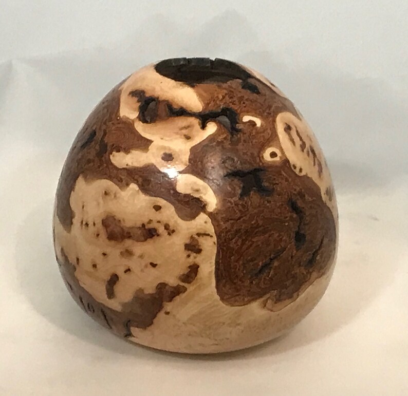 Turned Maple Burl With Natural Bark Inclusions - Etsy