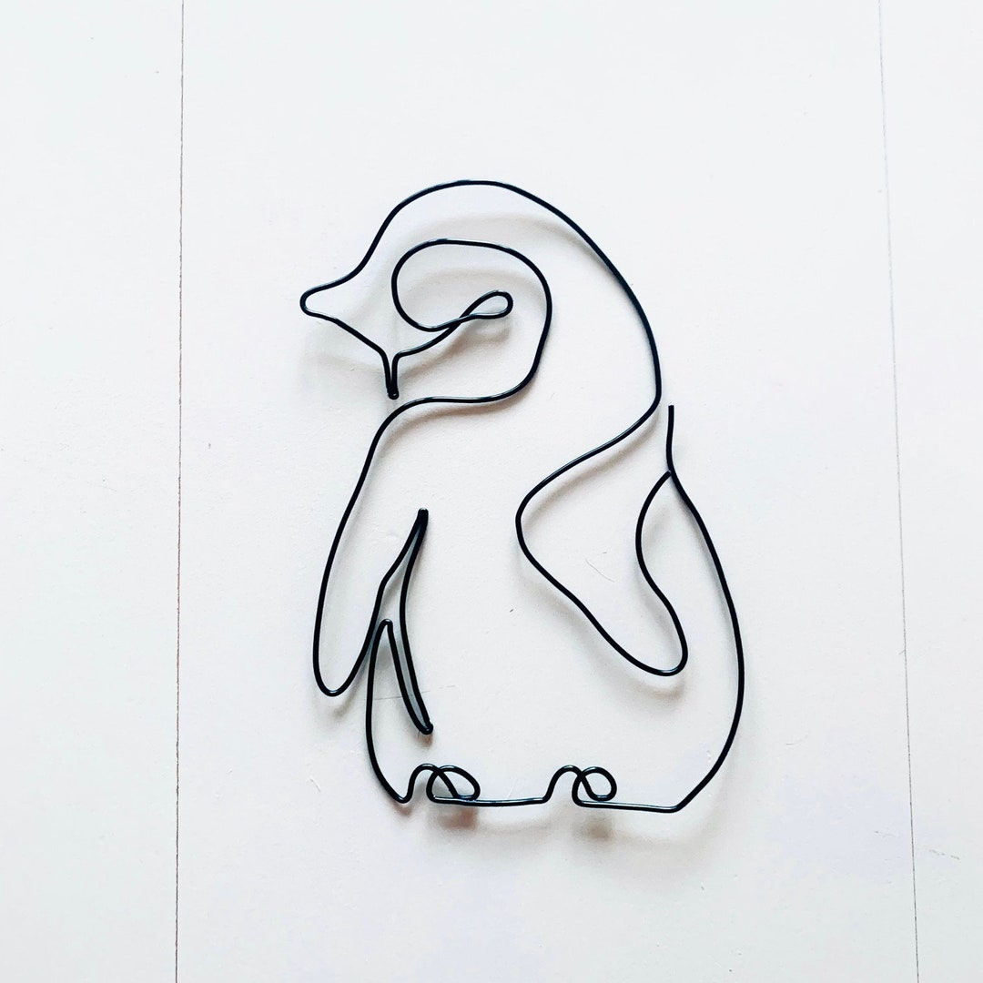 PENGUIN Wire Animal Silhouette Wire Line Art, Decoration Boho Wall ...