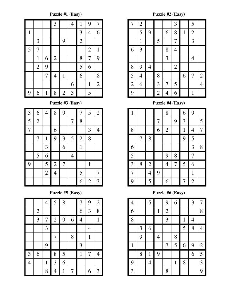 Sudoku Printable Puzzle Printable Sudoku Game Adults Activity Kids Game ...