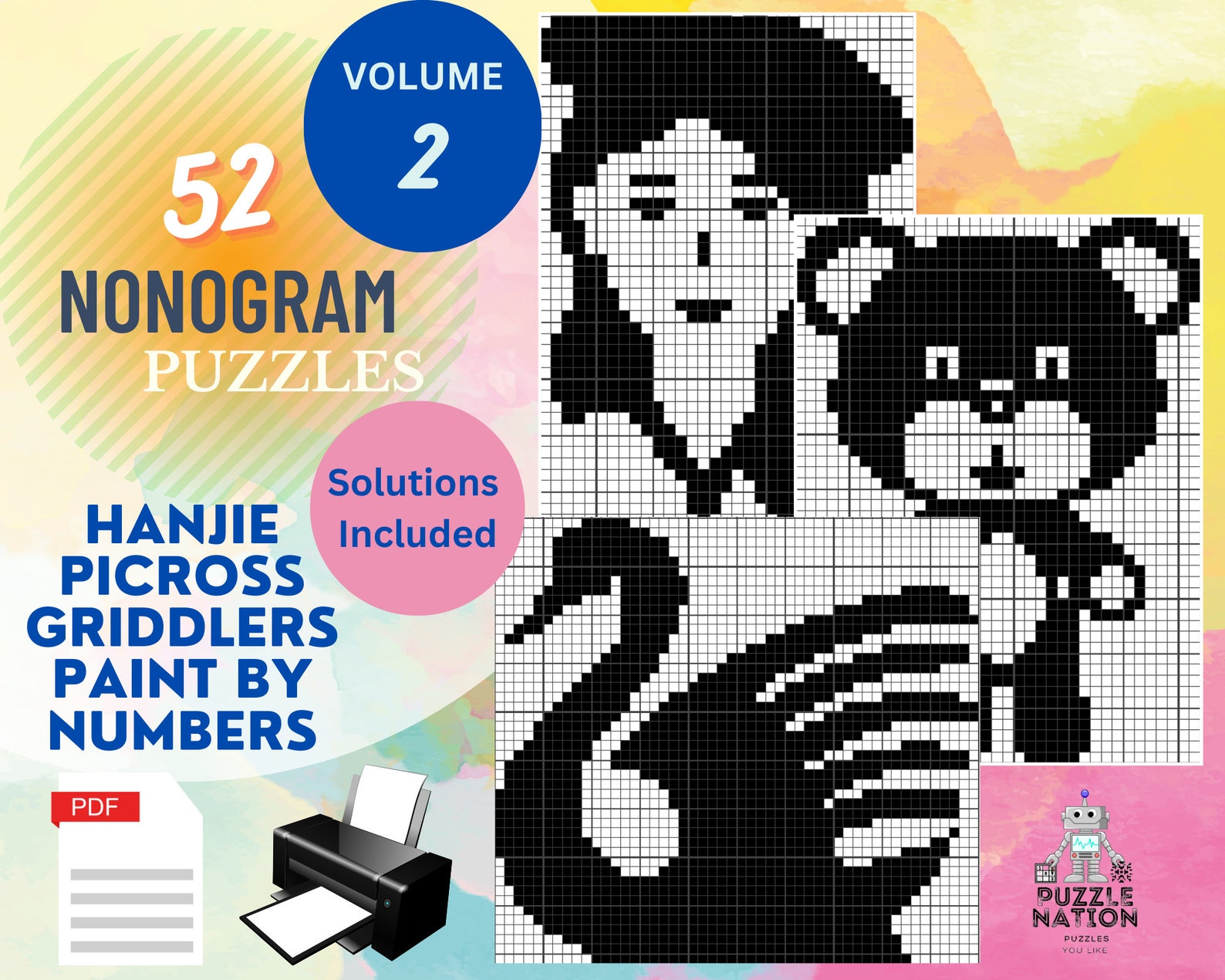 Nonogram Puzzle Printable Nonogram Puzzle Pic a Pix Game Paint by ...