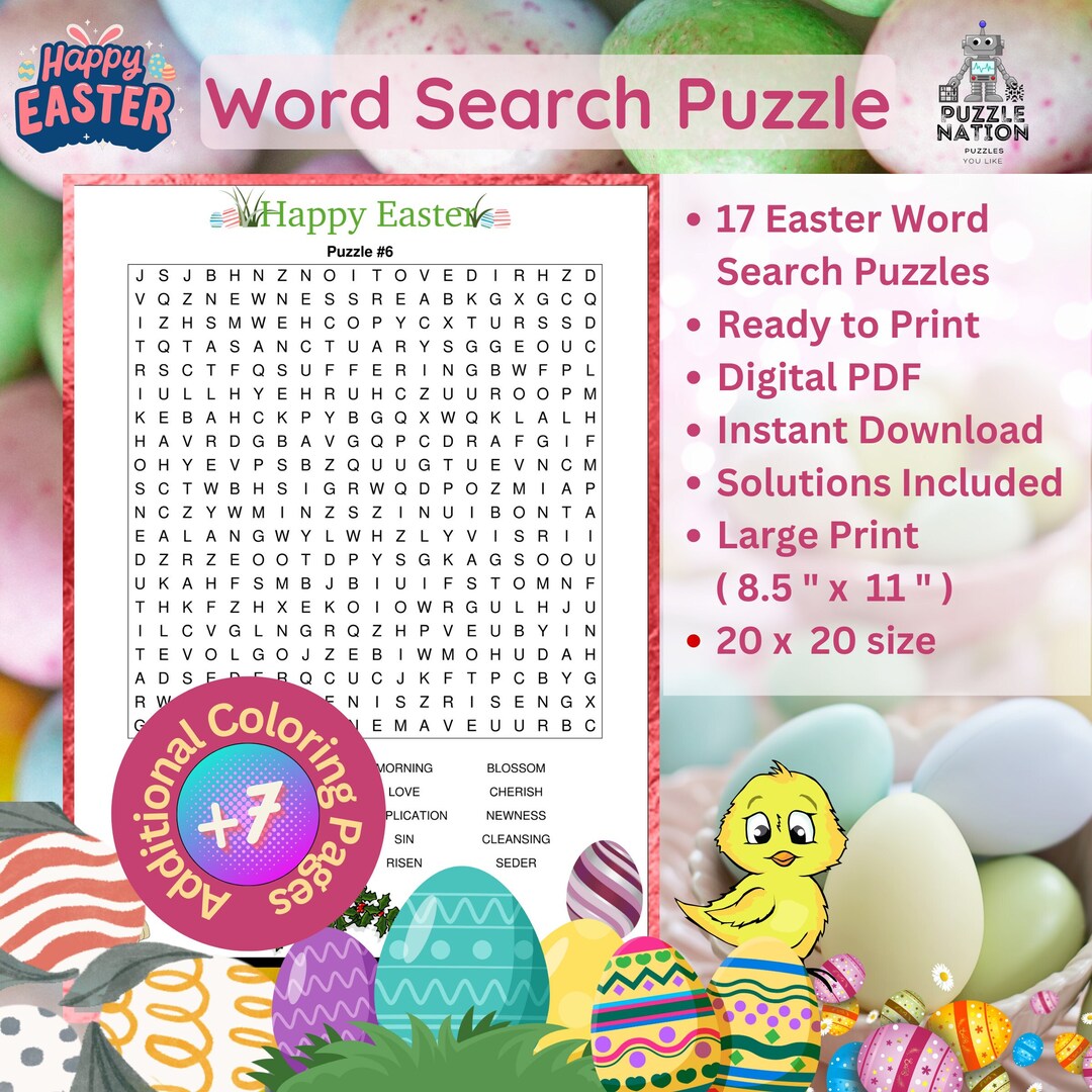 Easter Word Search Puzzle Printable Easter Coloring Pages Printable ...
