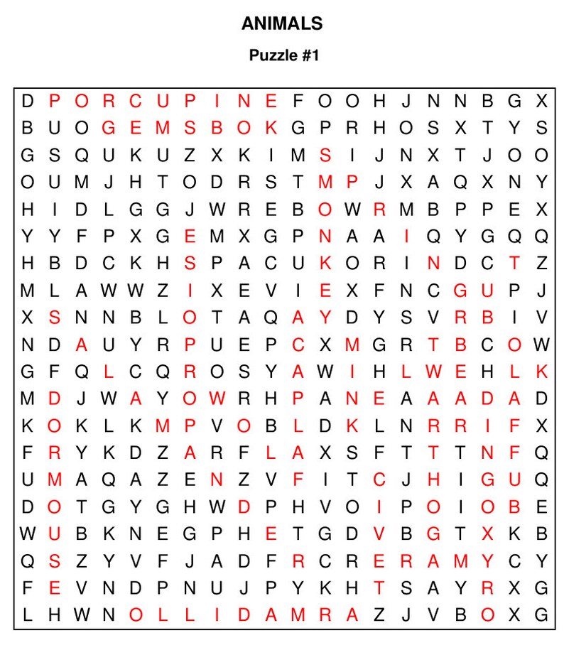 Word Search Puzzle Printable Word Search Printable Puzzle Activity ...