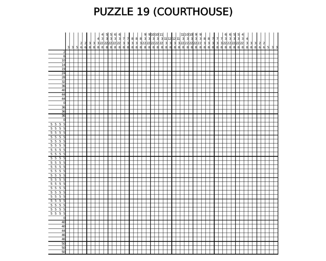 Nonogram Puzzle Printable Nonogram Puzzle Pic a Pix Game Paint by ...