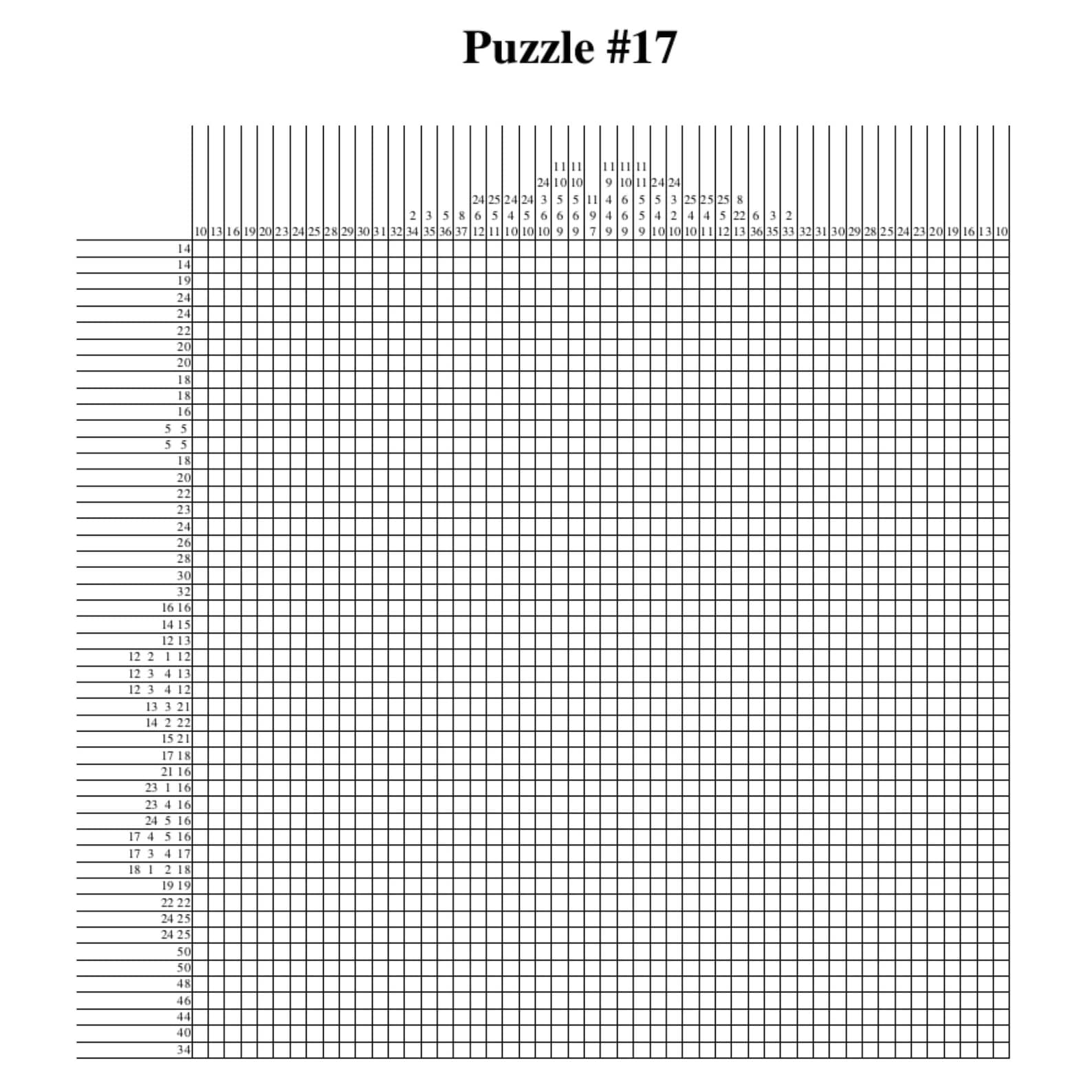 Nonogram Puzzle Printable Nonogram Puzzle Pic a Pix Game Paint by ...
