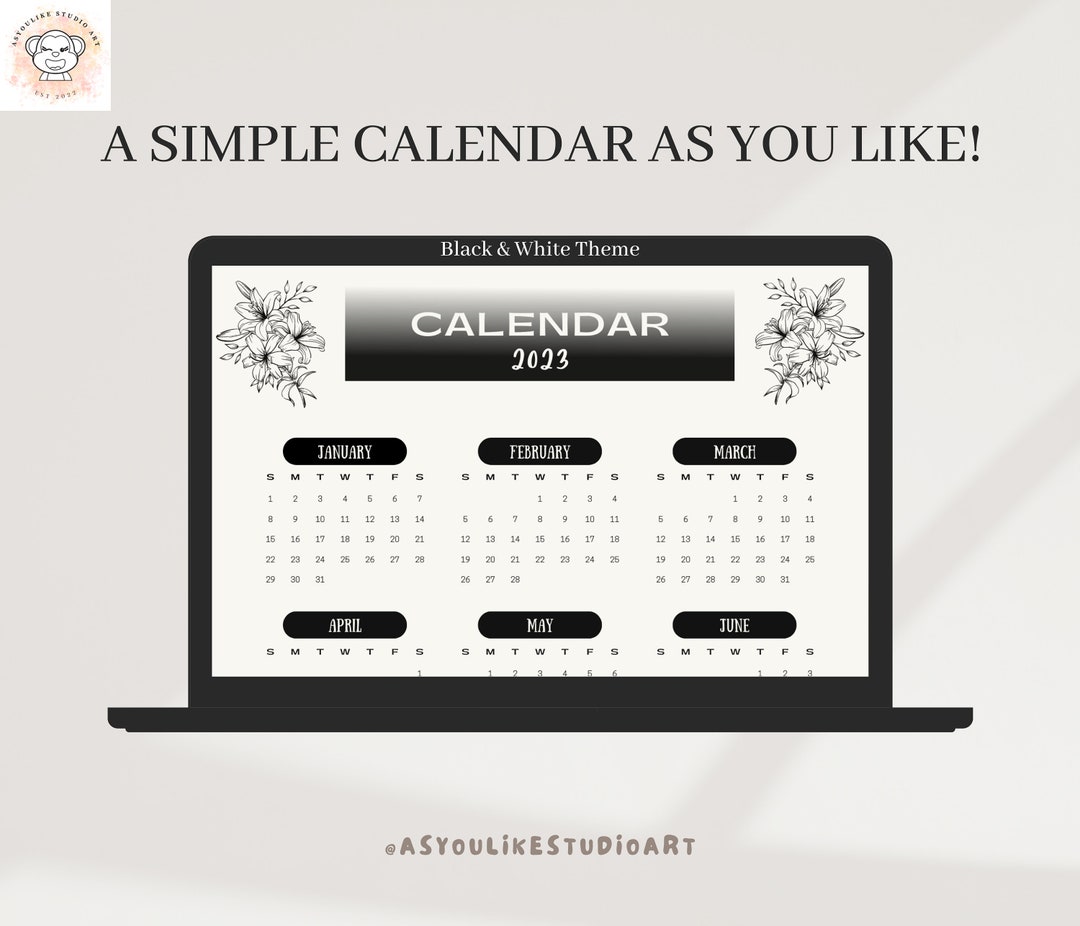 2023 Editable & Printable Calendar Potrait, Calendar Template Canva ...