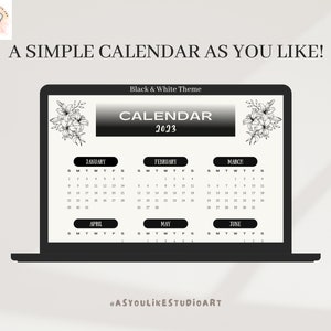 2023 Editable & Printable Calendar Potrait, Calendar Template Canva ...