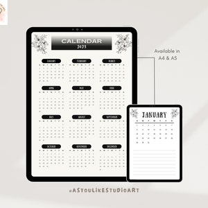 2023 Editable & Printable Calendar Potrait, Calendar Template Canva ...