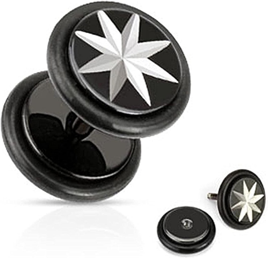 Star Grooved Cut Fake Plug With O-rings 316L Surgical Steel - Etsy