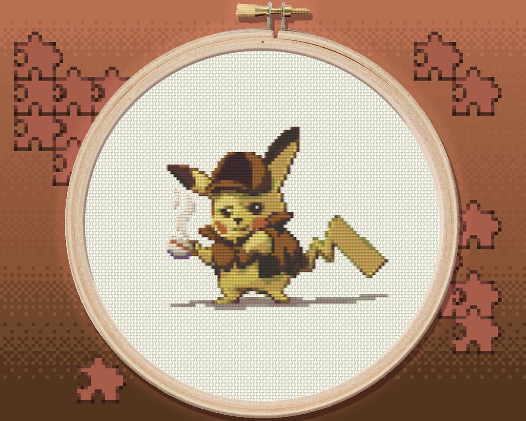 Detective Pikachu - Cross Stitch Pattern - Original Design, Instant PDF ...