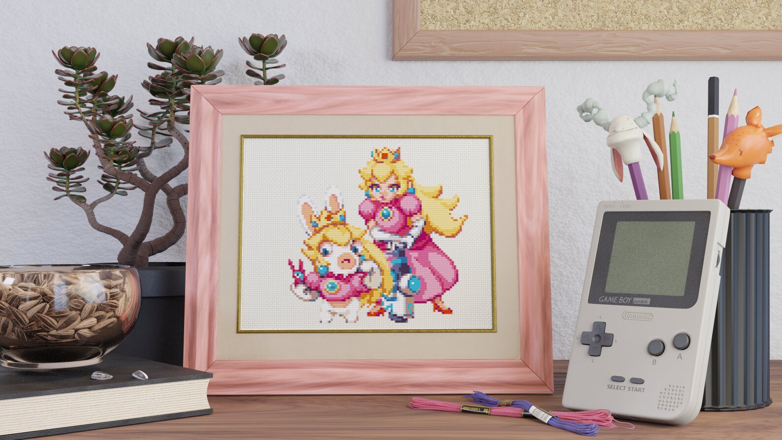 Princess Peach & Rabbid Peach Cross Stitch Pattern Original Design ...