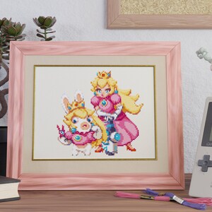 Princess Peach & Rabbid Peach - Cross Stitch Pattern - Original Design ...