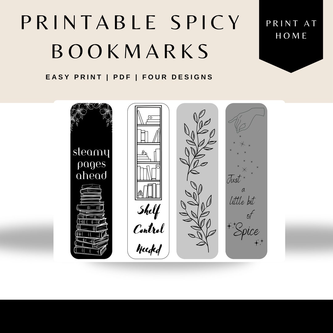 Printable Spicy Bookmark, Pdf Download, Smutty Booktok Gifts, for Dark ...