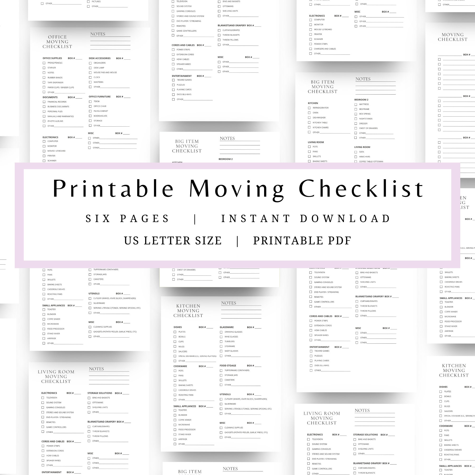 Room by Room Ultimate Moving Checklist Printable, Perfect Guide for New ...