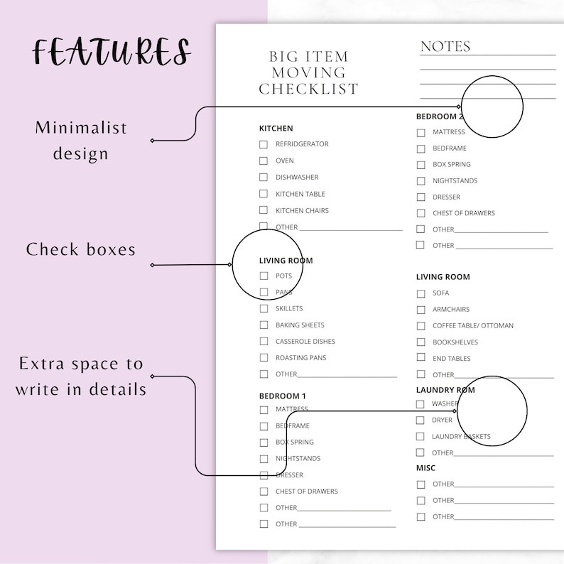 Room by Room Ultimate Moving Checklist Printable, Perfect Guide for New ...