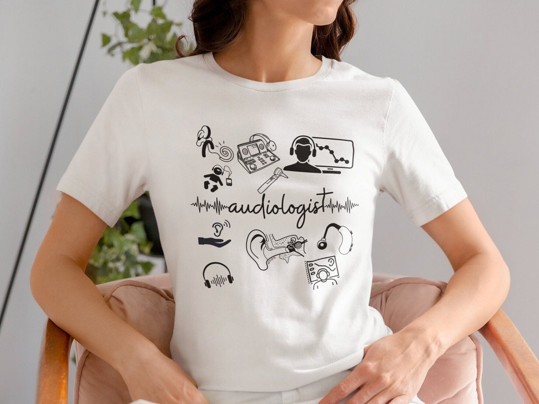 Audiology Shirt Tee, Cute Minimalist Audiologist Icons, Gift for ...