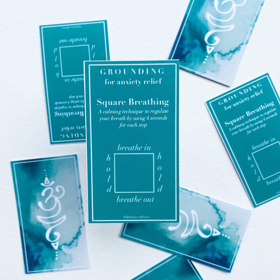 Grounding Cards — Square Breathing Anxiety Relief Cards — Coping Skills ...