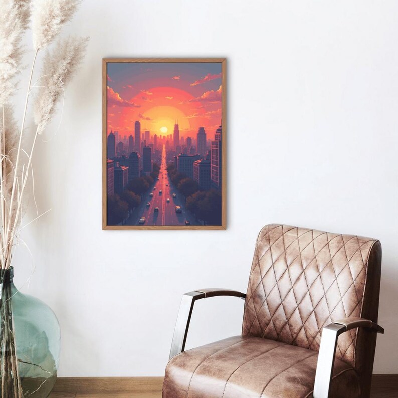 Retro Pixel Art Sunset City Wallpaper Pack – 8-bit Style for Mobile ...