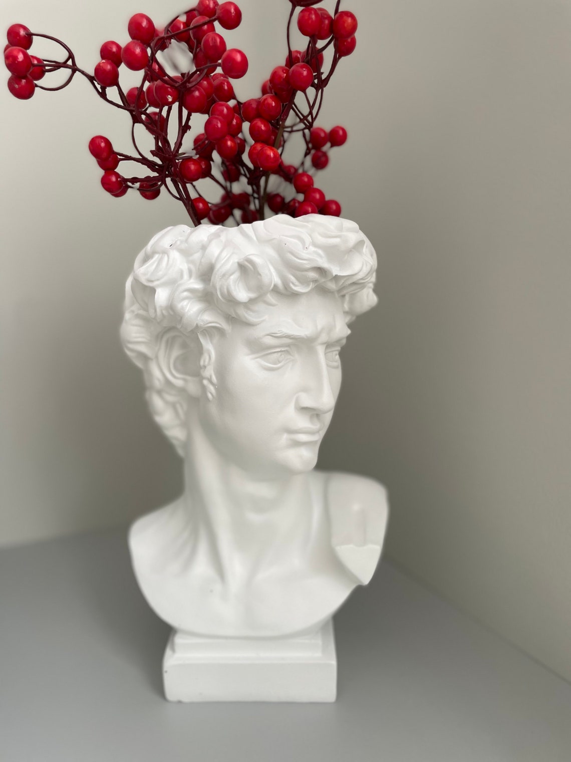 28cm 24cm White David Statue Vase - Etsy