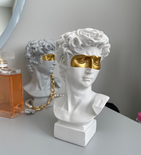 16cm David Statue Vase With Golden Mask - Etsy