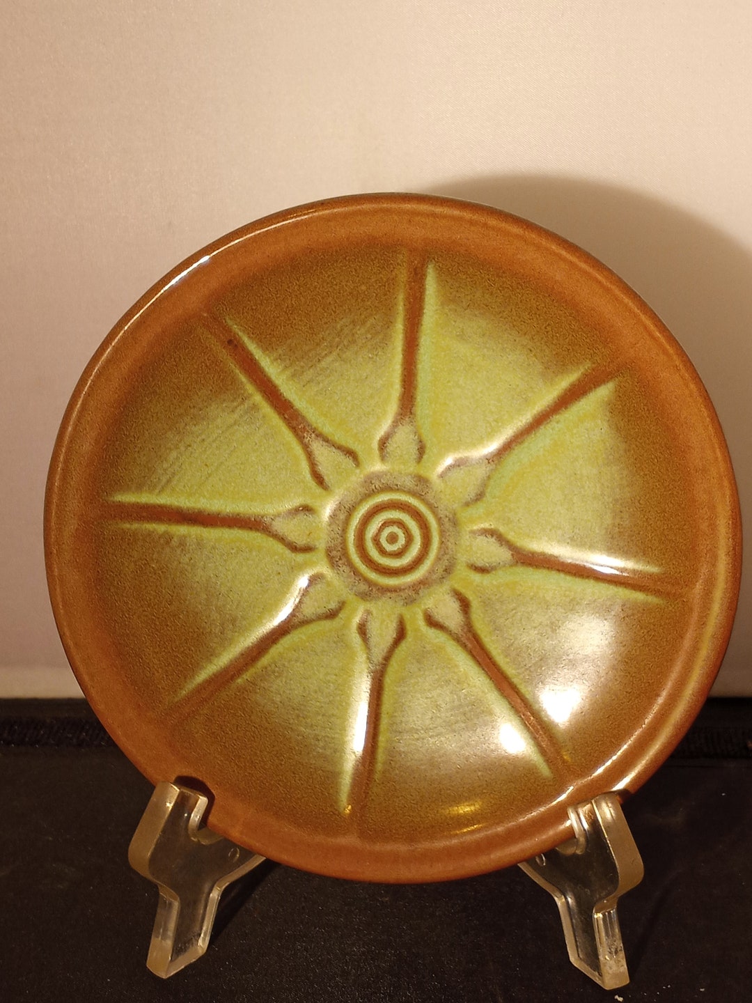 Vintage Frankoma Wagon Wheel Small Plate, Prairie Green Saucer - Etsy