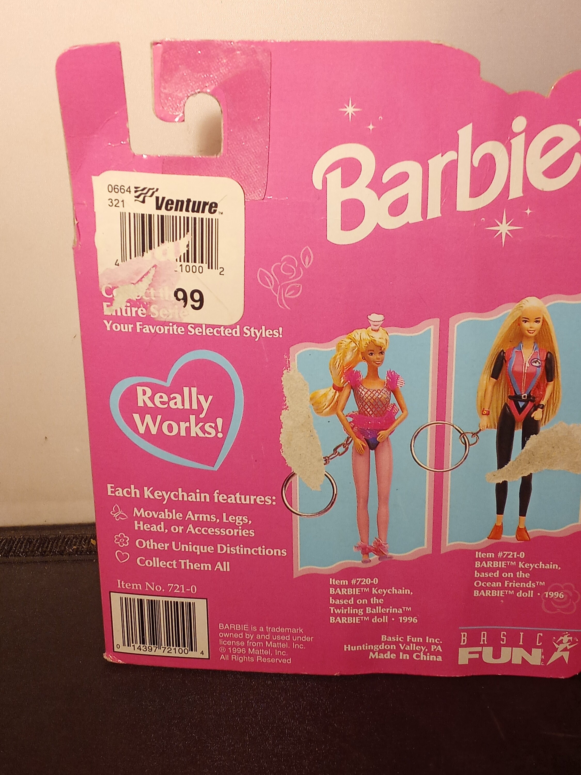 Vintage 1996 Barbie Key Chain Ocean Friends New in Original Package ...