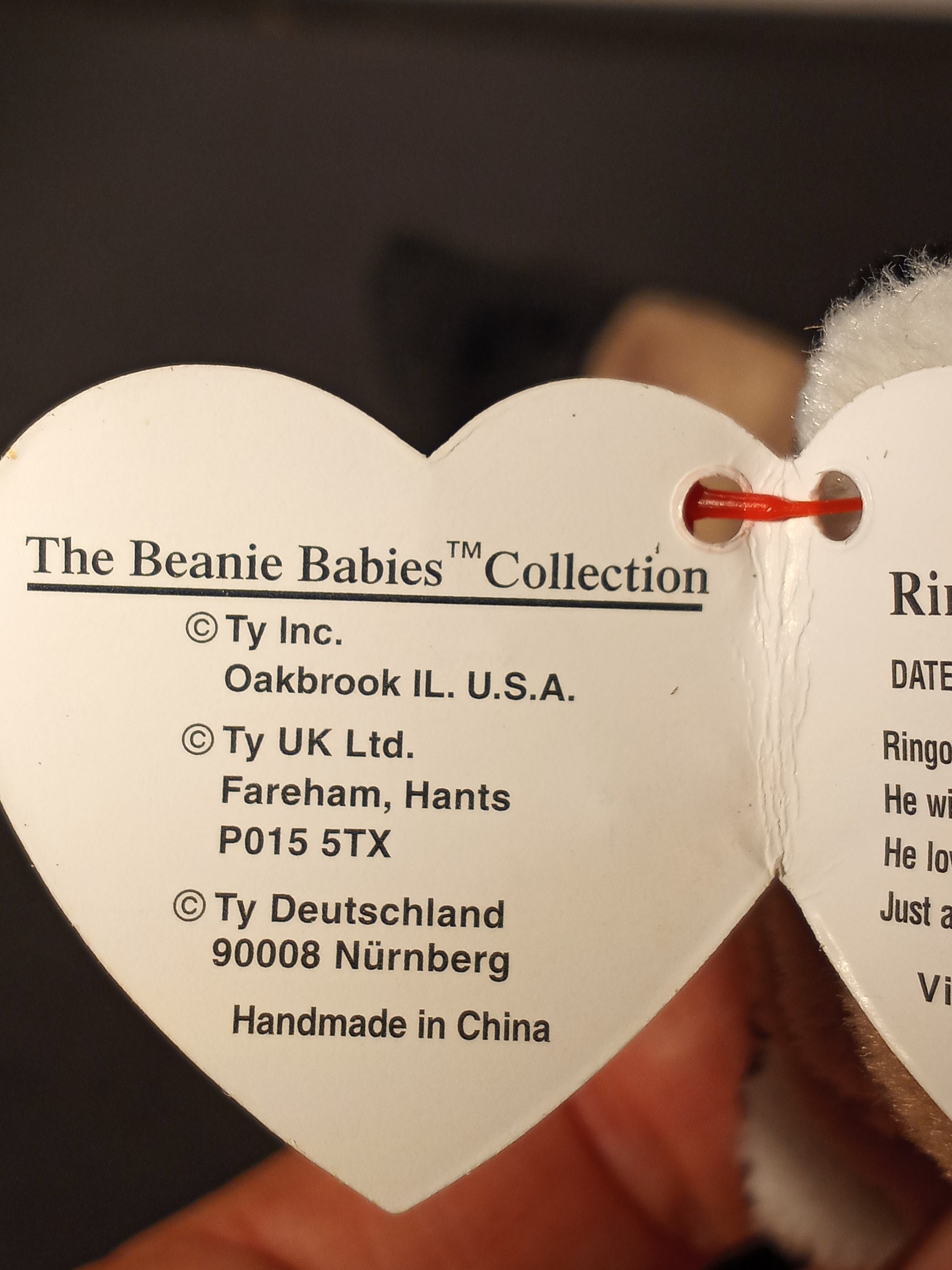 Vintage 1995 Ty Beanie Baby Ringo Rare PVC Pellets and Tag - Etsy